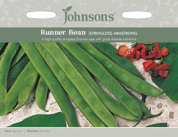 Johnsons Runner Bean Armstrong Stringless Seeds – Lathams of Potter Heigham
