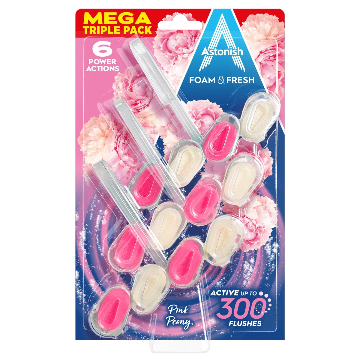 Astonish Foam and Fresh Toilet Rim Blocks Pink Peony - 3 Pack – Lathams ...