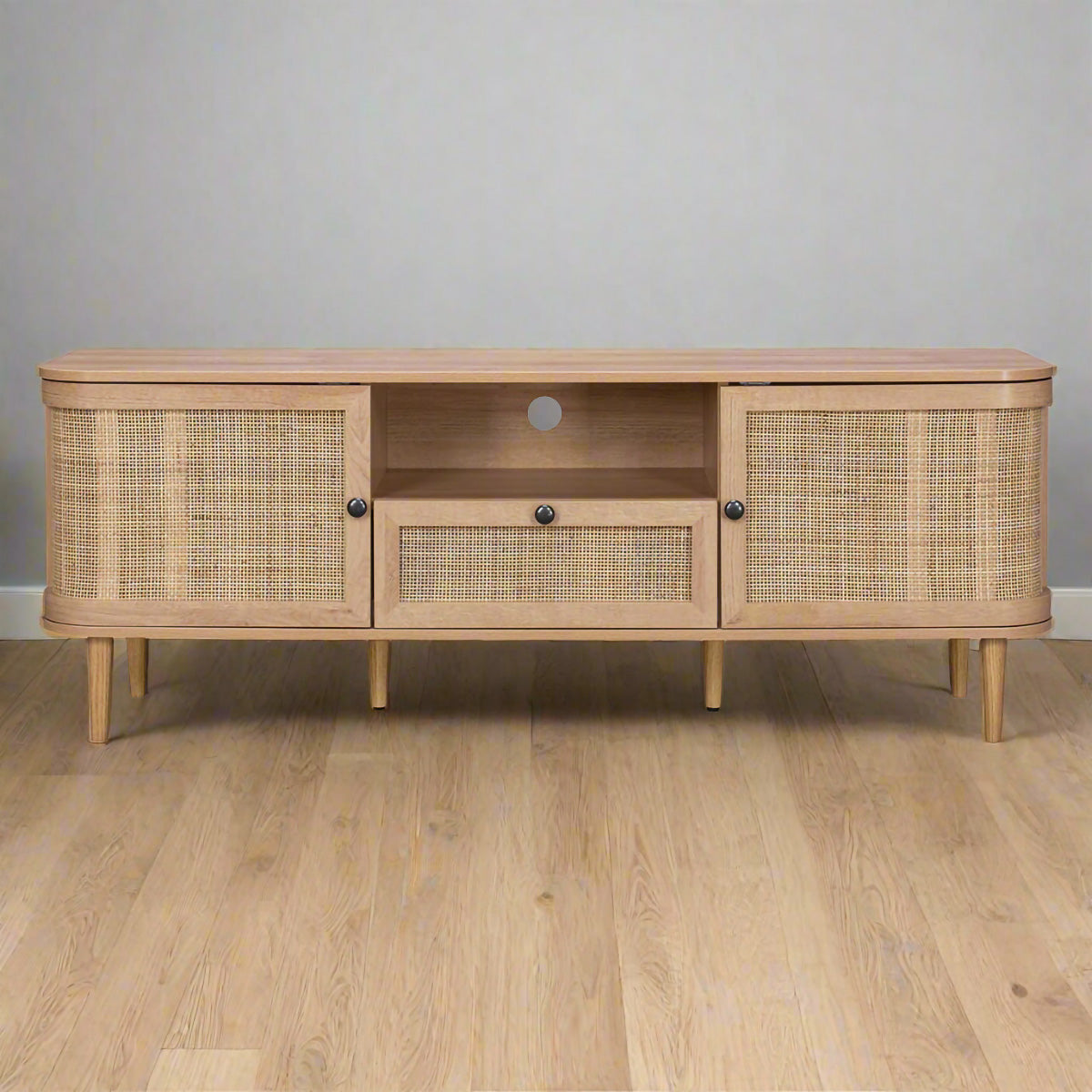 Stockholm TV Unit Beige 1 Shelf 1 Drawer 2 Doors – Lathams of Potter ...