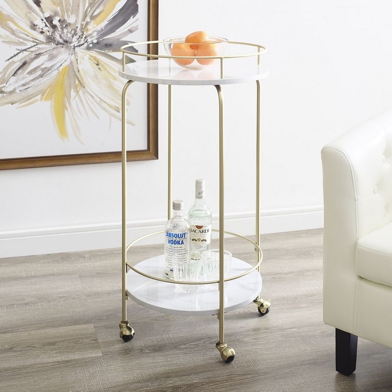 Deco Circular Bar Cart Gold 1 Shelf – Lathams of Potter Heigham